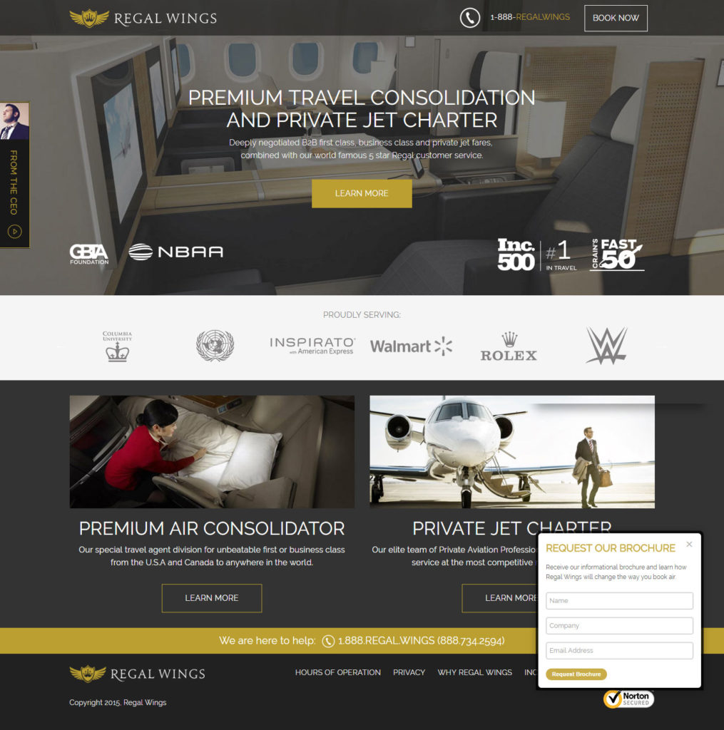 Regal Wings Website Design – Intecons Software Lab